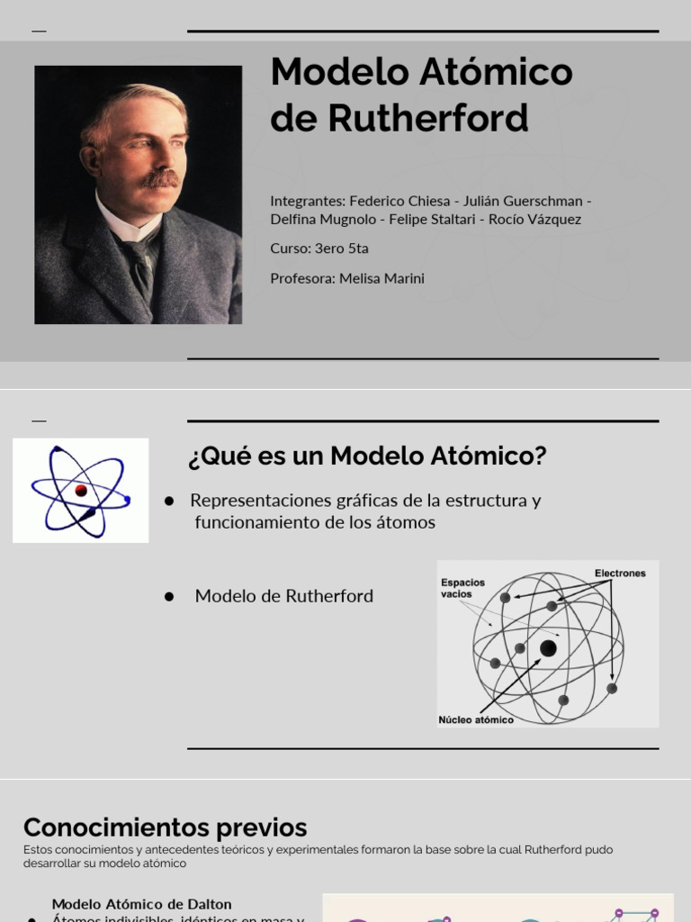 3 - Modelo Atómico de Rutherford | PDF | Átomos | Núcleo atómico