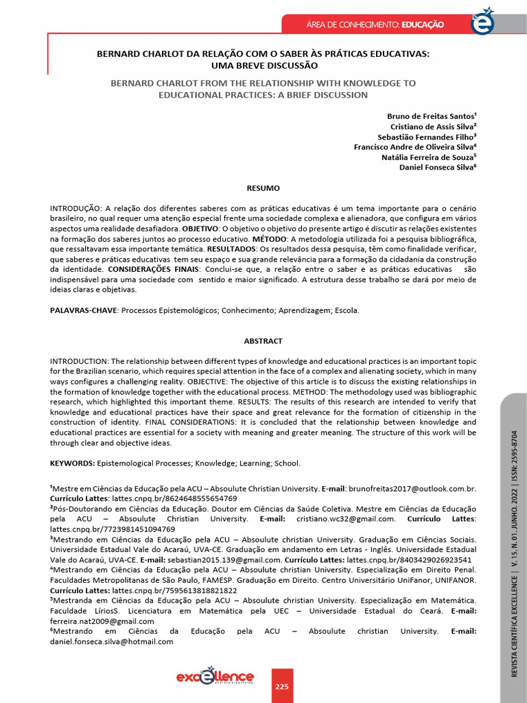 3 Bernard Charlot Da Relação Com o Saber Às Práticas Educativas | PDF ...