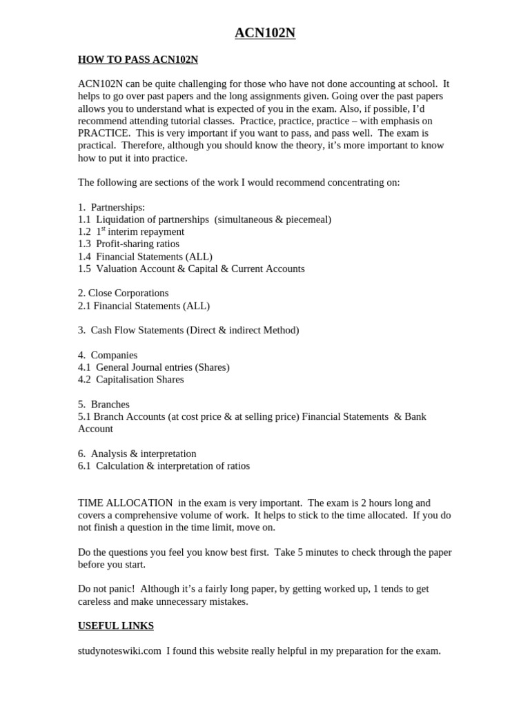 FAC1601 Notes | PDF | Debits And Credits | Goodwill (Accounting)