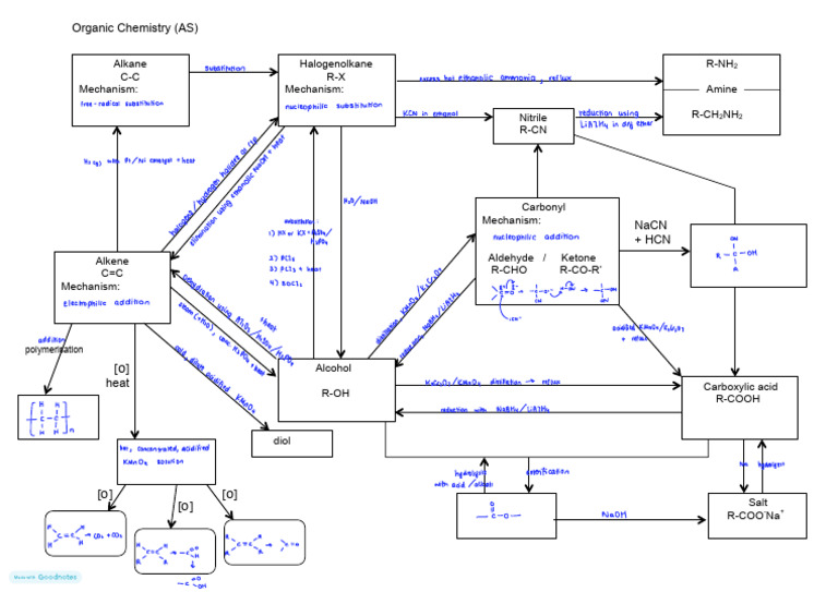 Organic Concept Map | PDF | Hydrolysis | Chemical Reactions