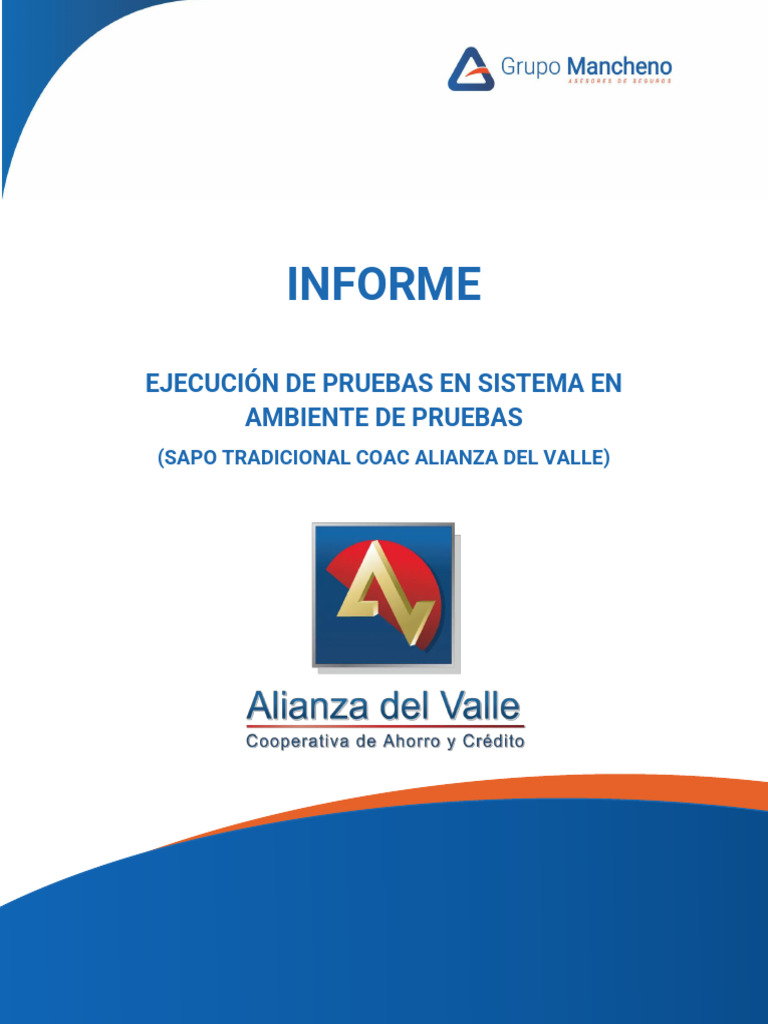 Coac Alianza Del Valle Transformacion Digital 20mar2025 Informe de Pruebas Sistema | PDF