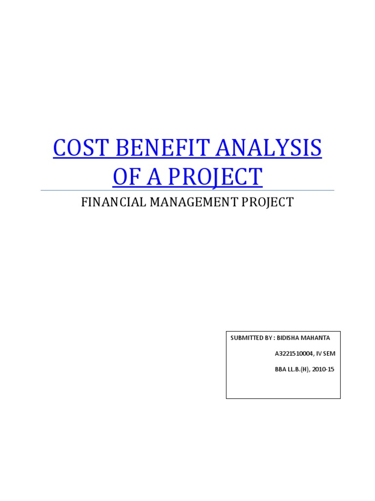 Cost Benefit Analysis of A Project | PDF | Cost–Benefit Analysis ...