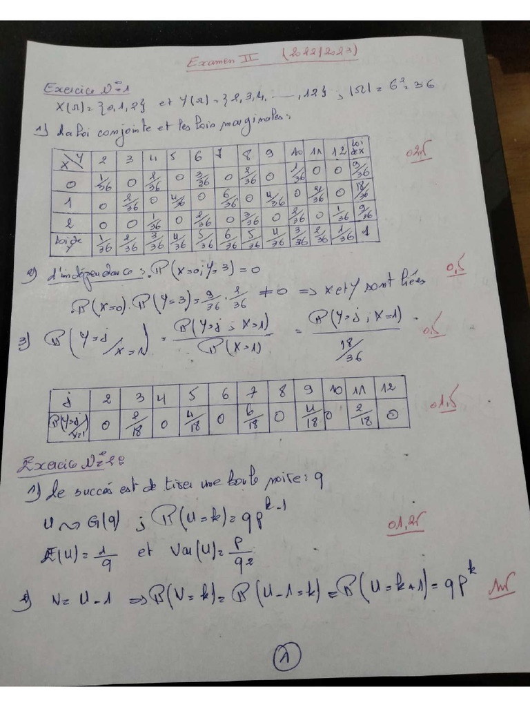 Corrigé - Type EMD2 Proba.1 | PDF