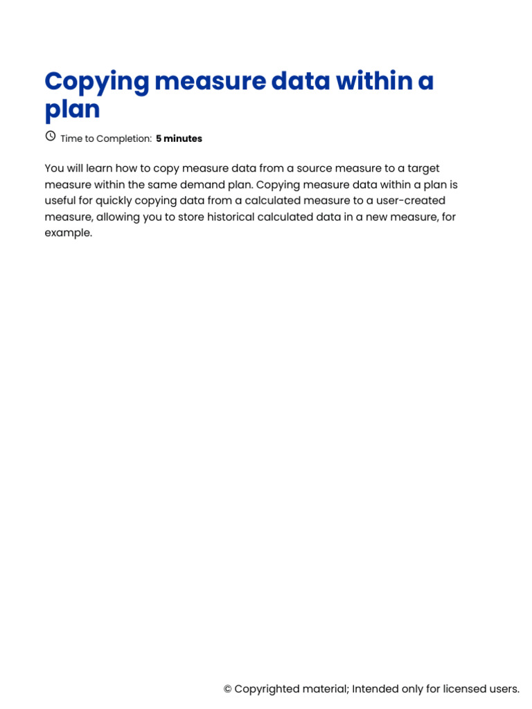 Copying measure data within a plan | PDF | Copyright | Information ...