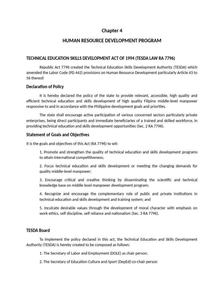 Chapter-4-HUMAN-RESOURCE-DEVELOPMENT-PROGRAM | PDF | Vocational ...