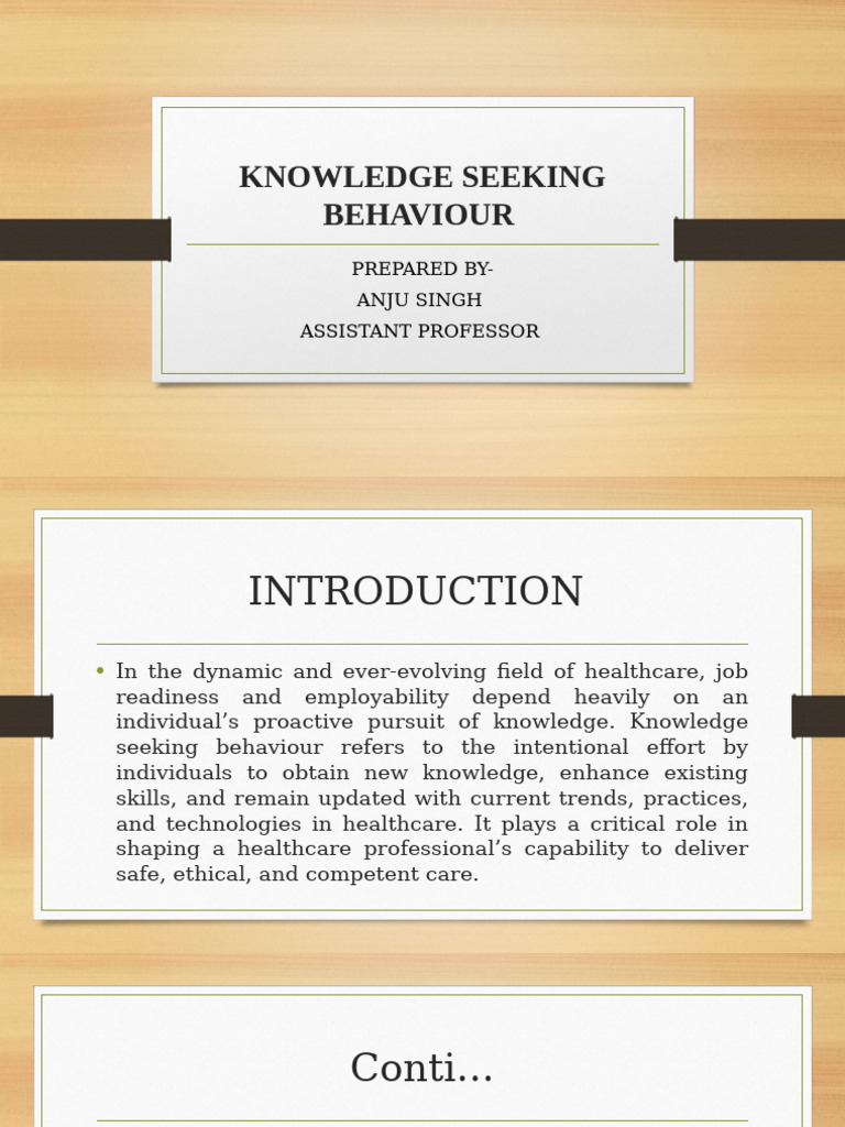 Understanding Knowledge Seeking Behavior | PDF | Knowledge | Learning
