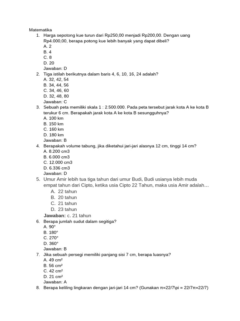 Soal Matematika | PDF