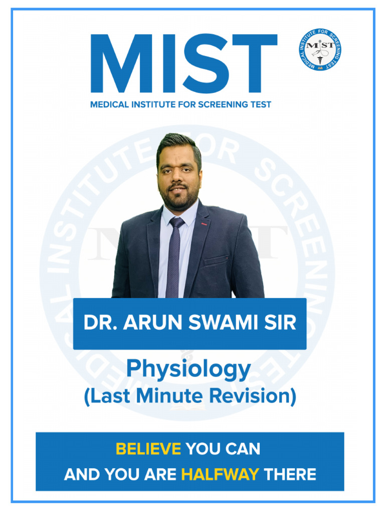 LMR 1 Physiology - Dr. Arun Swami | PDF