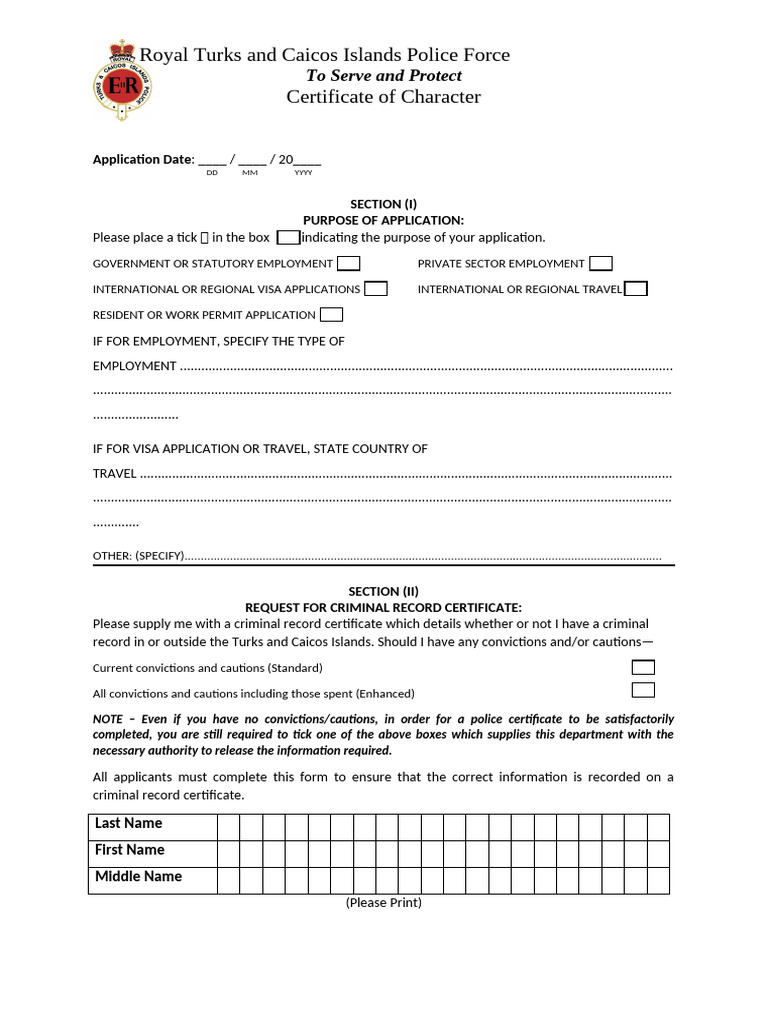 Application Form Police Record | PDF | Criminal Record | Government And ...