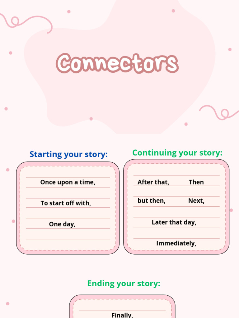 Story Connectors for Narrative Writing | PDF