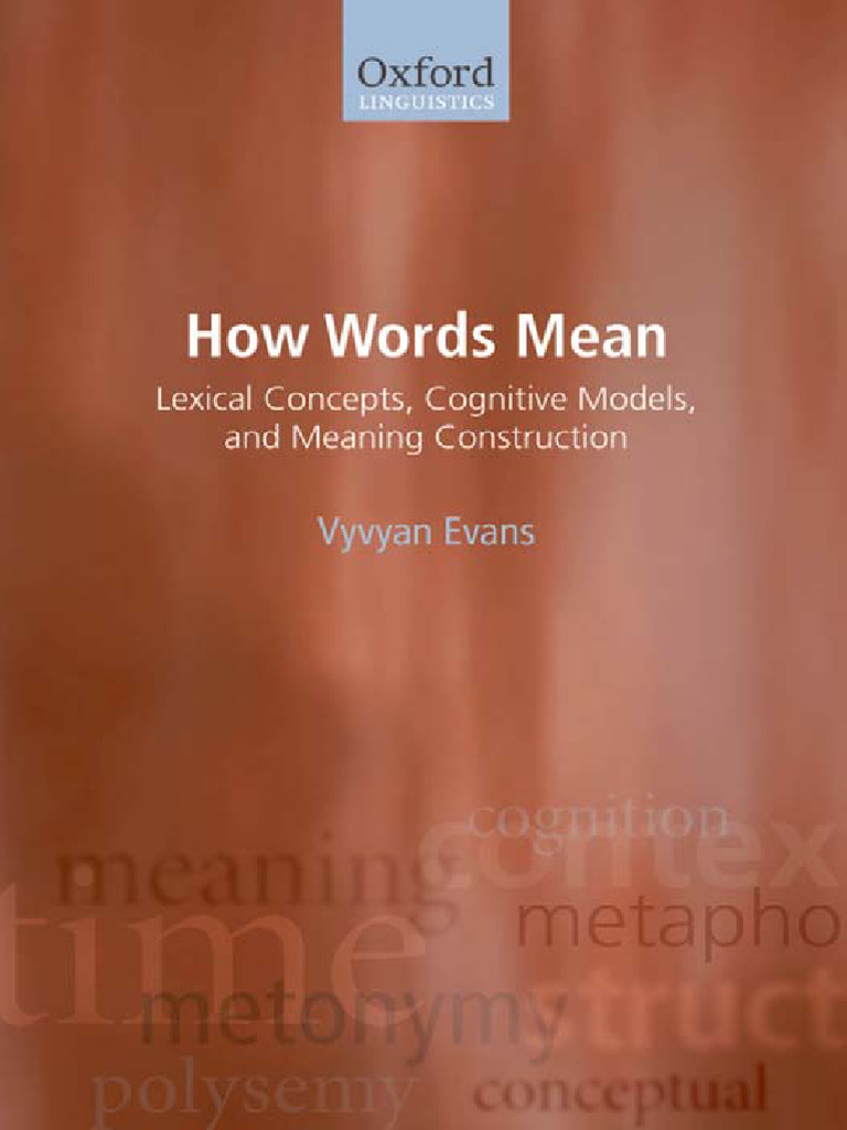 How Words Mean - Lexical Concepts, Cognitive Models, and Meaning Construction (PDFDrive) | PDF ...