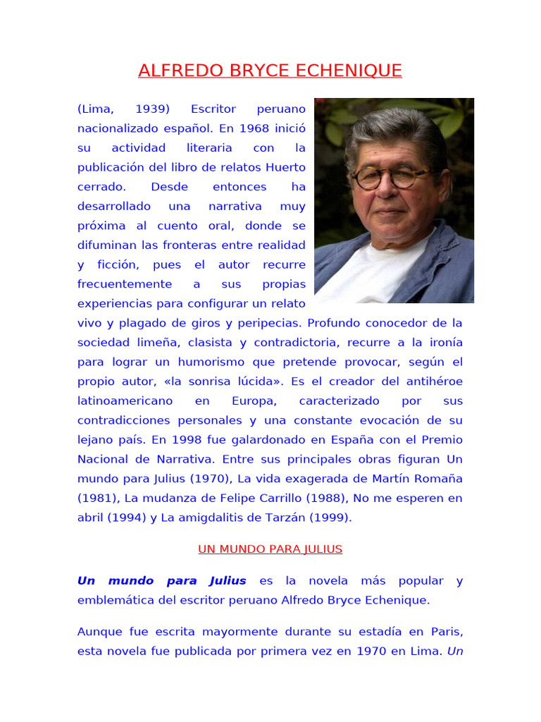ALFREDO BRYCE ECHENIQUE1 | PDF | Perú