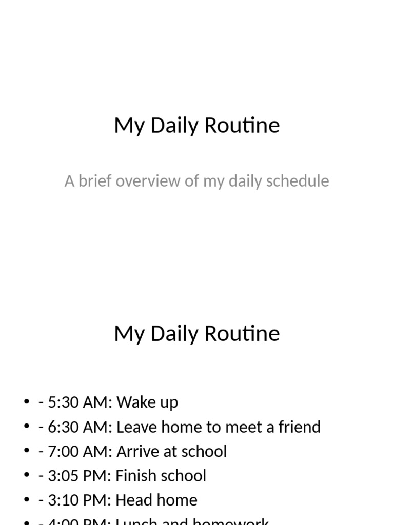 Daily Routine Presentation | PDF