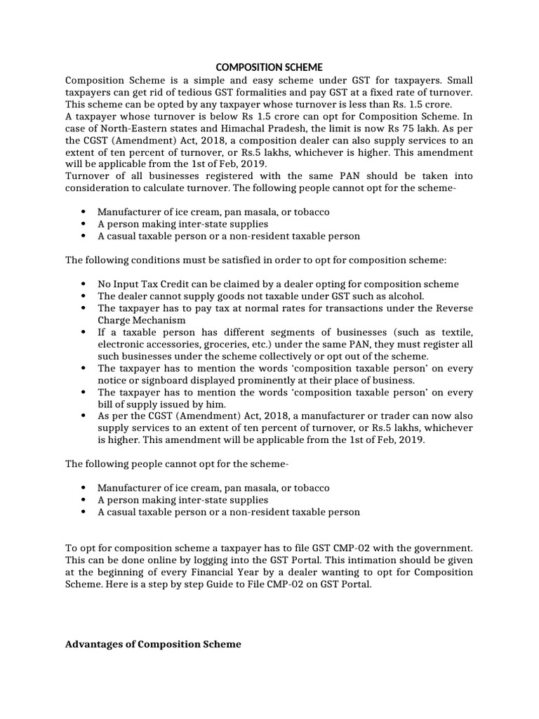 Composition Scheme in GST | PDF | Economies | Public Finance