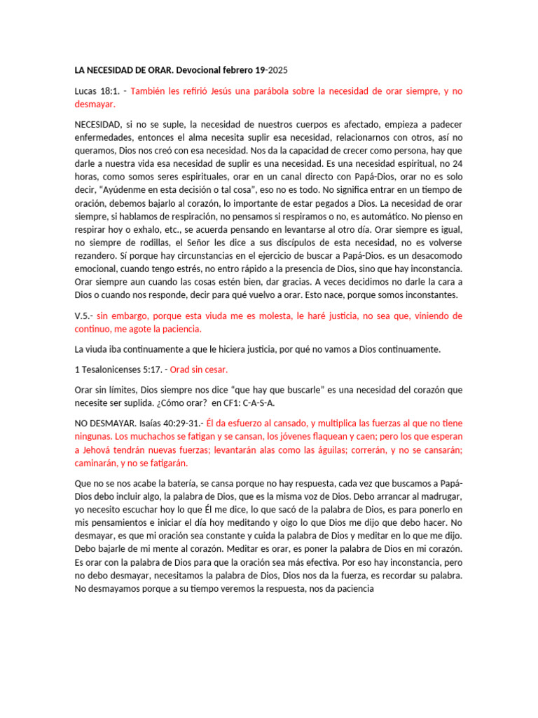 La Importancia de Orar Siempre | PDF | Oración | Dios