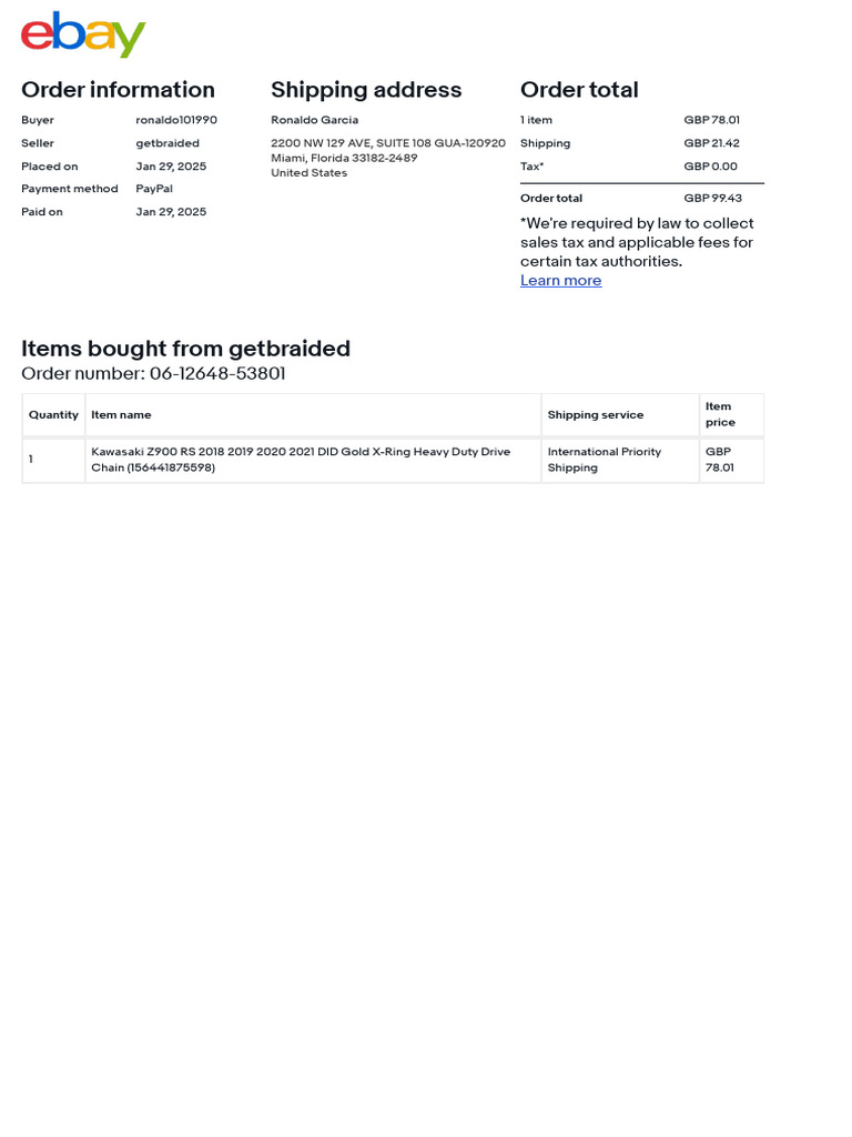 Order Details - Part Replacement DID | PDF