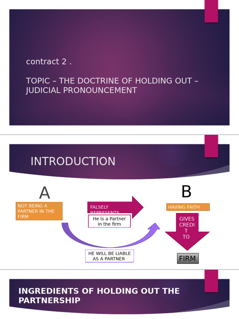 TOPIC – THE DOCTRINE OF HOLDING OUT – JUDICIAL PRONOUNCEMENT | PDF
