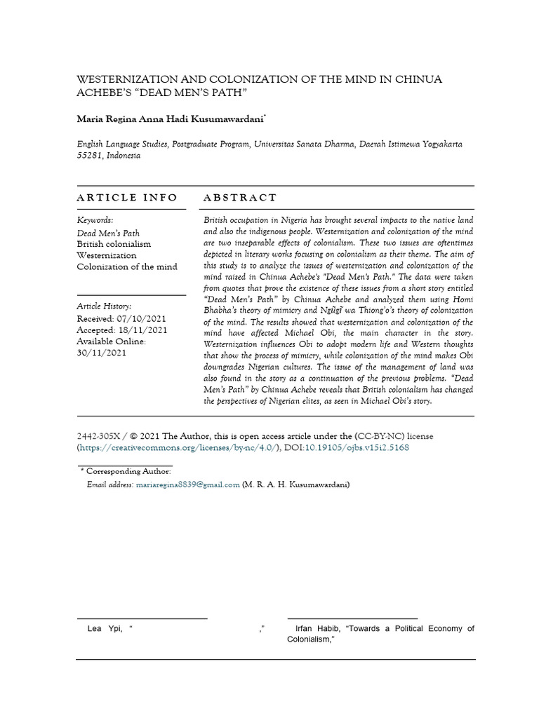 Westernization and Colonization of The Mind in Chi | PDF ...