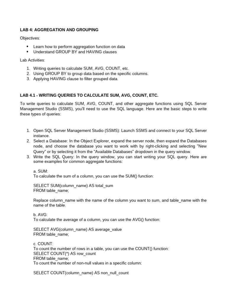 4+IM+Aggregation+and+Grouping | PDF | Table (Database) | Databases