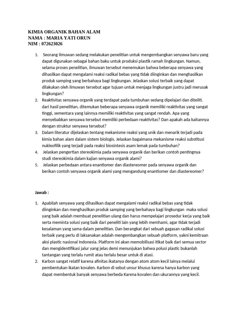 Kimia Organik Bahan Alam | PDF