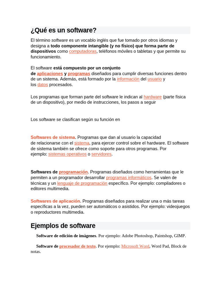 INFORME DE SOFWARE | PDF | Software | Hardware de la computadora