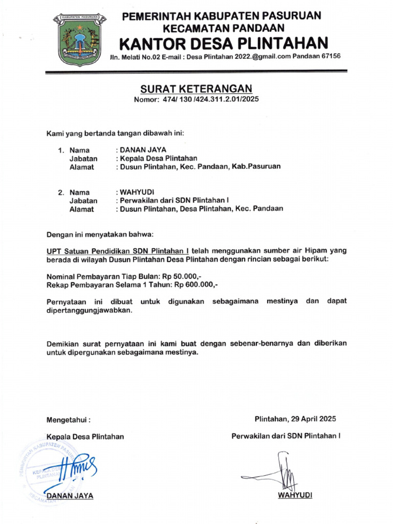 SK Air DR Desa | PDF