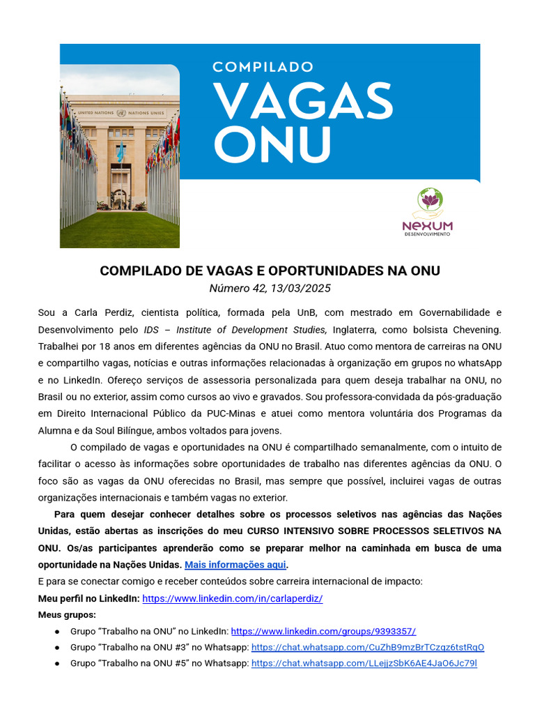 Compilado ONU | PDF | Nações Unidas | Relações Internacionais