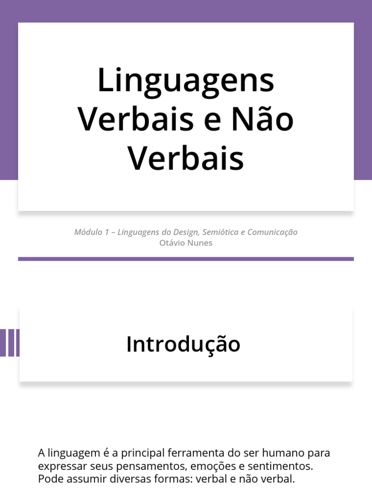 Linguagens Verbal e Não Verbal no Design | PDF
