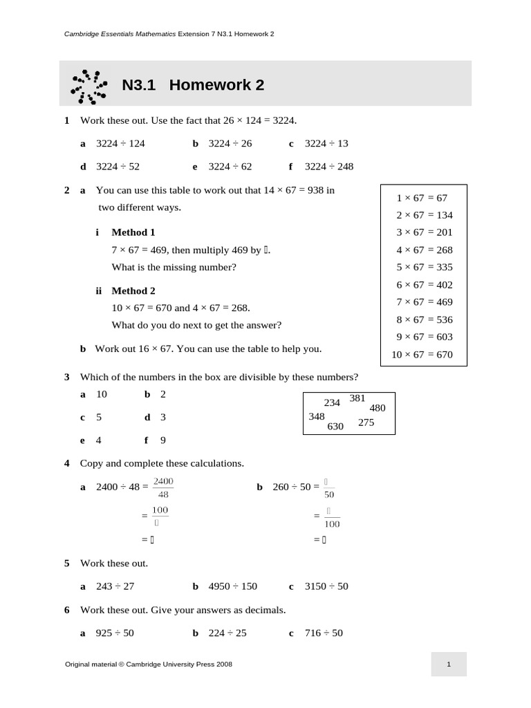 CEMKS3_E7_N3_1_WS_HW2 | PDF | Mathematics | Arithmetic