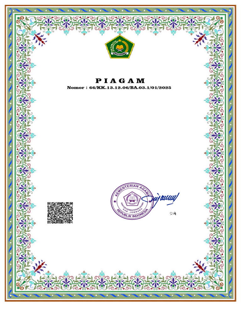 Piagam - Hikmatul Muadzin | PDF