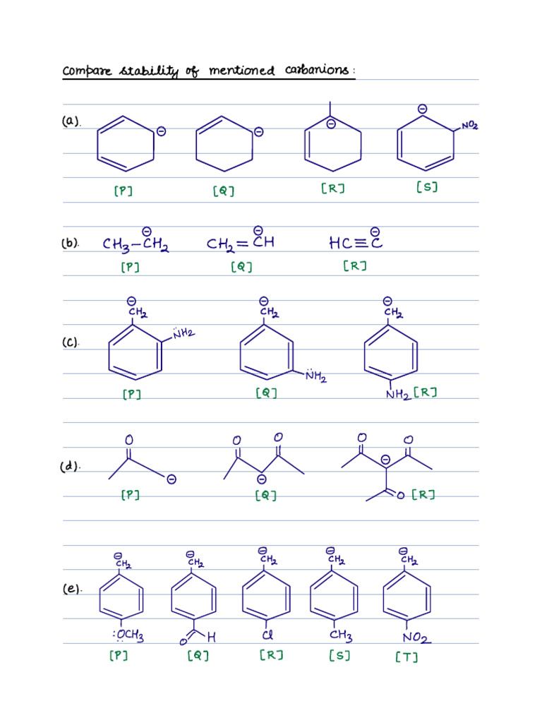 Ex of Carbanion Stab Comparisons | PDF
