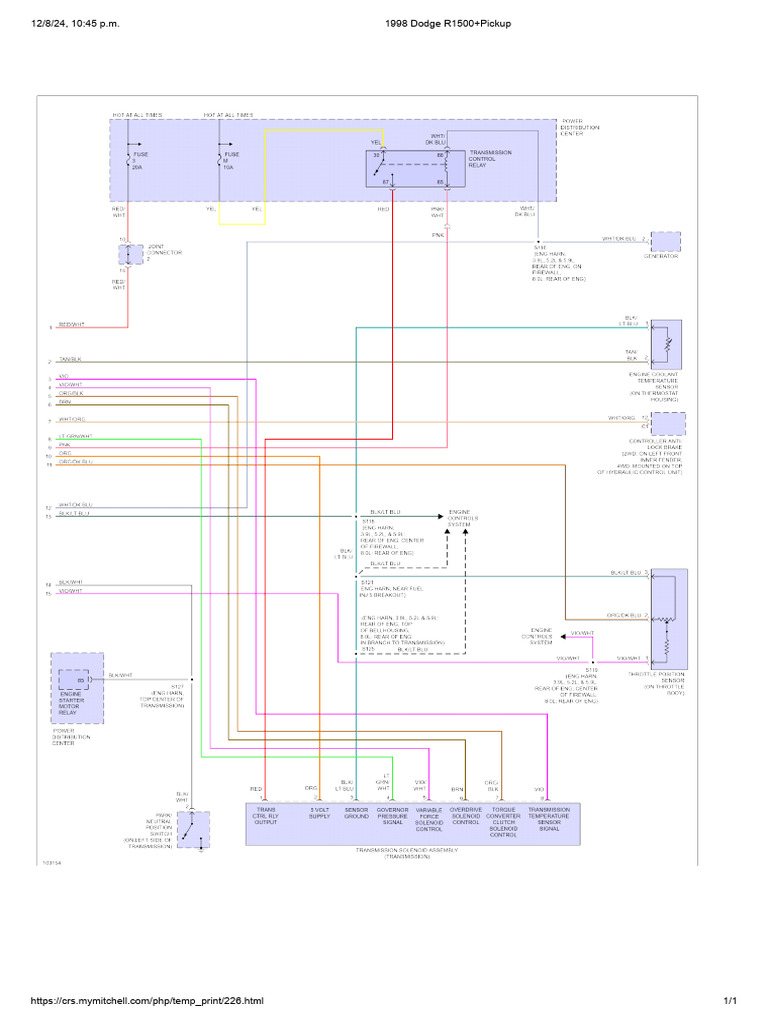 1998 Dodge R1500+Pickup 5.2L, Circuito de Transmisión 2 | PDF