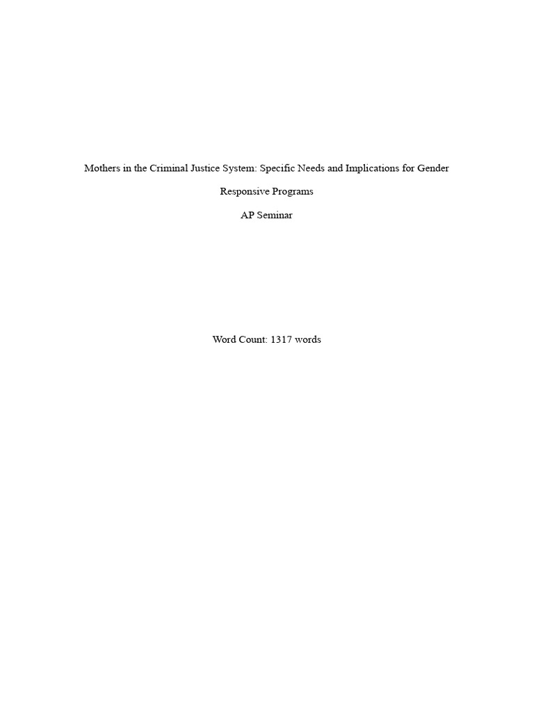 AP Seminar Individual Research Report | PDF | Mental Health ...