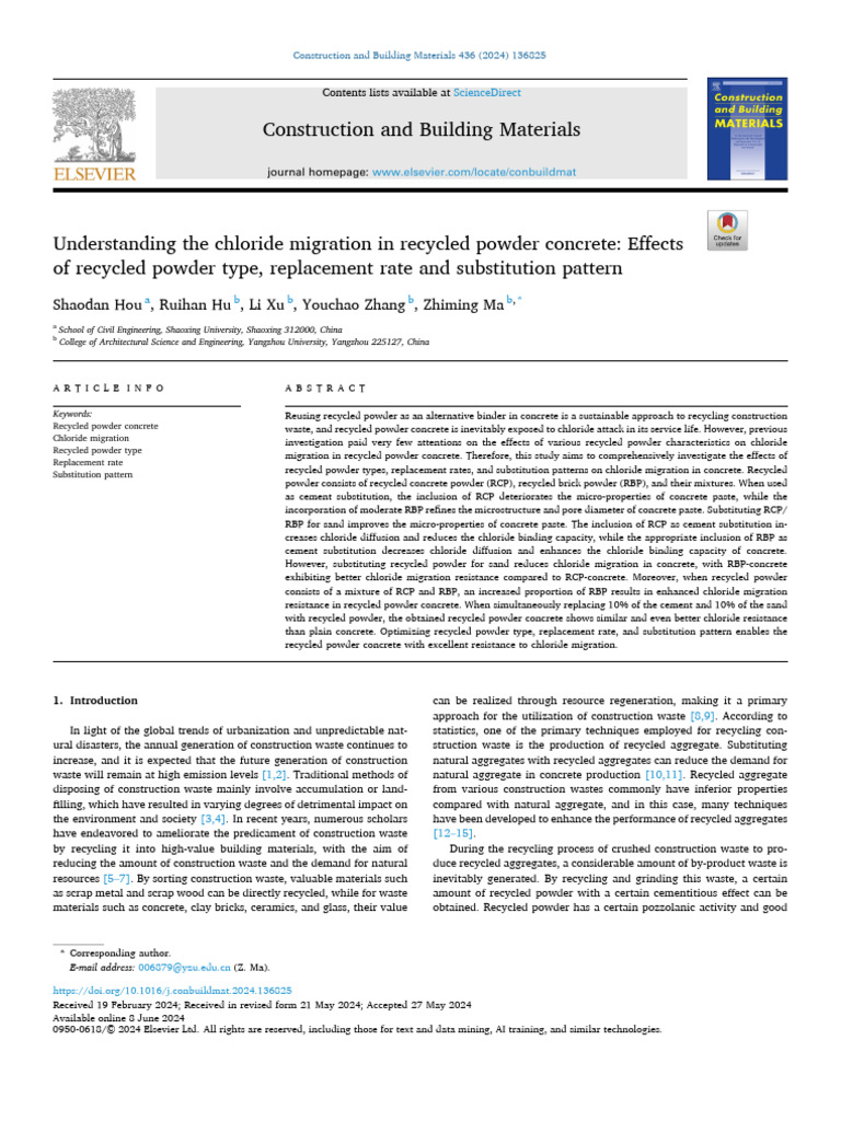 Chloride Migration Study Using RCP | PDF | Concrete | Cement