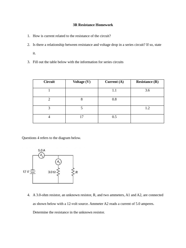 Resistance Homework | PDF