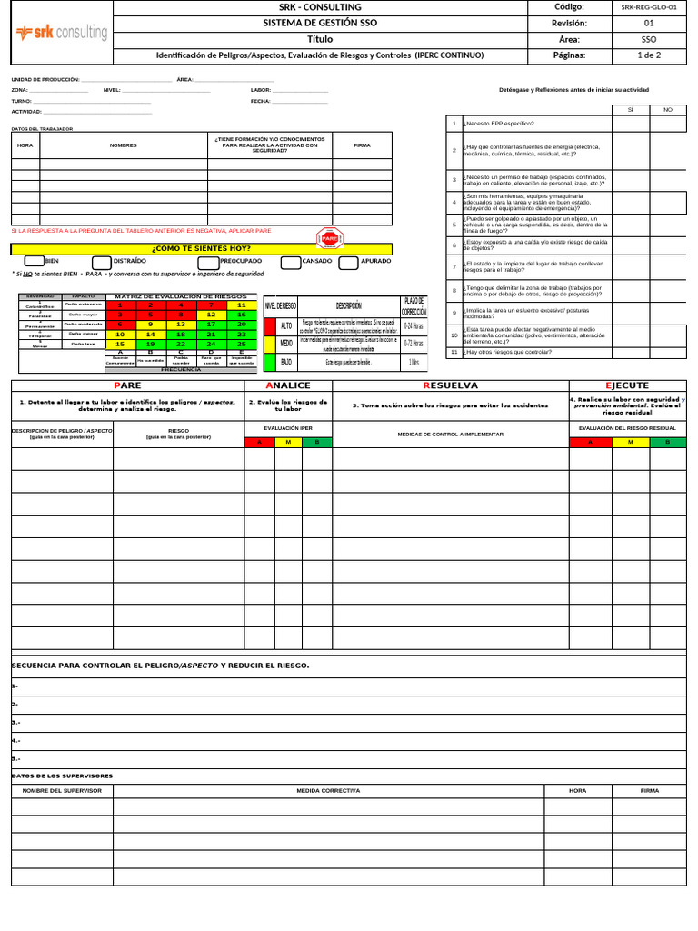 Reg Vol Glo 01 Matriz Iperc Continuo | PDF
