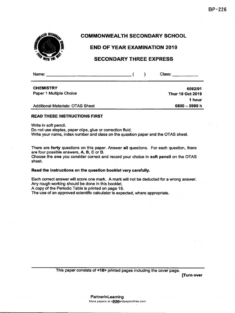 Sec3 2019 PureChemistry SA2 Commonwealth | PDF