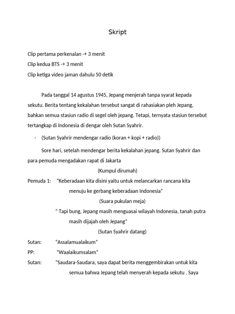 Script Sejarah | PDF