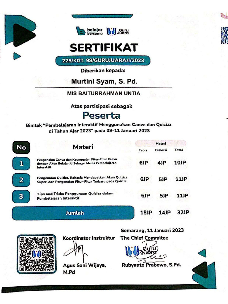 Sertifikat M3 | PDF