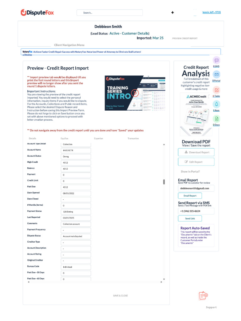Debbieon Credit Reports | PDF