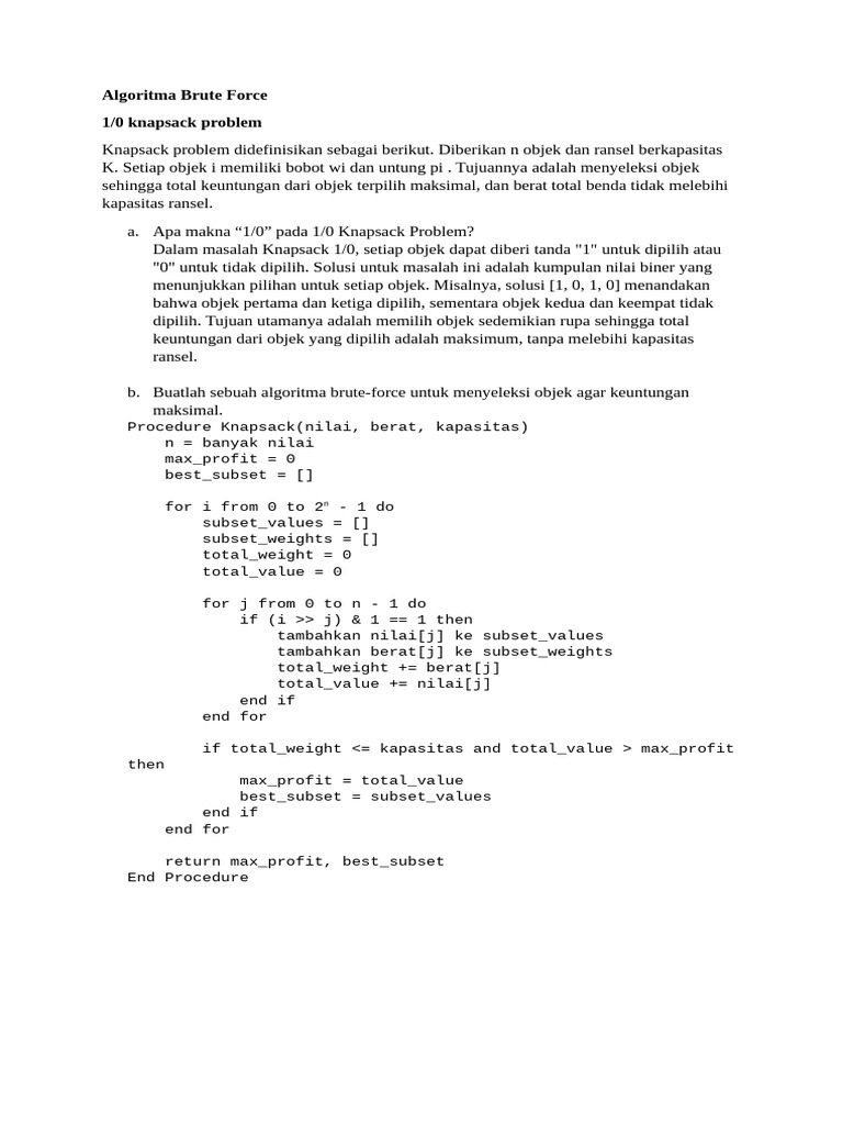 Algoritma Brute Force | PDF