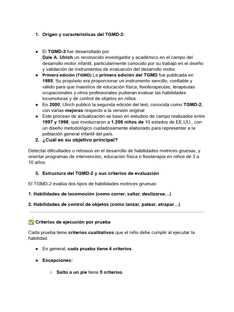 TGMD 2 | PDF | Terapia física