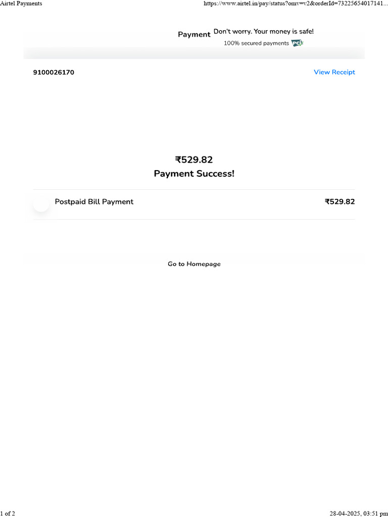 Airtel Mar Bill Payment | PDF