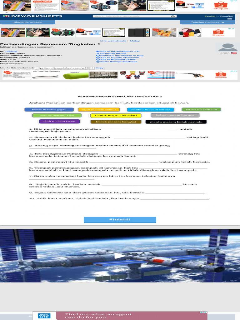 Perbandingan Semacam Tingkatan 1 Worksheet | PDF