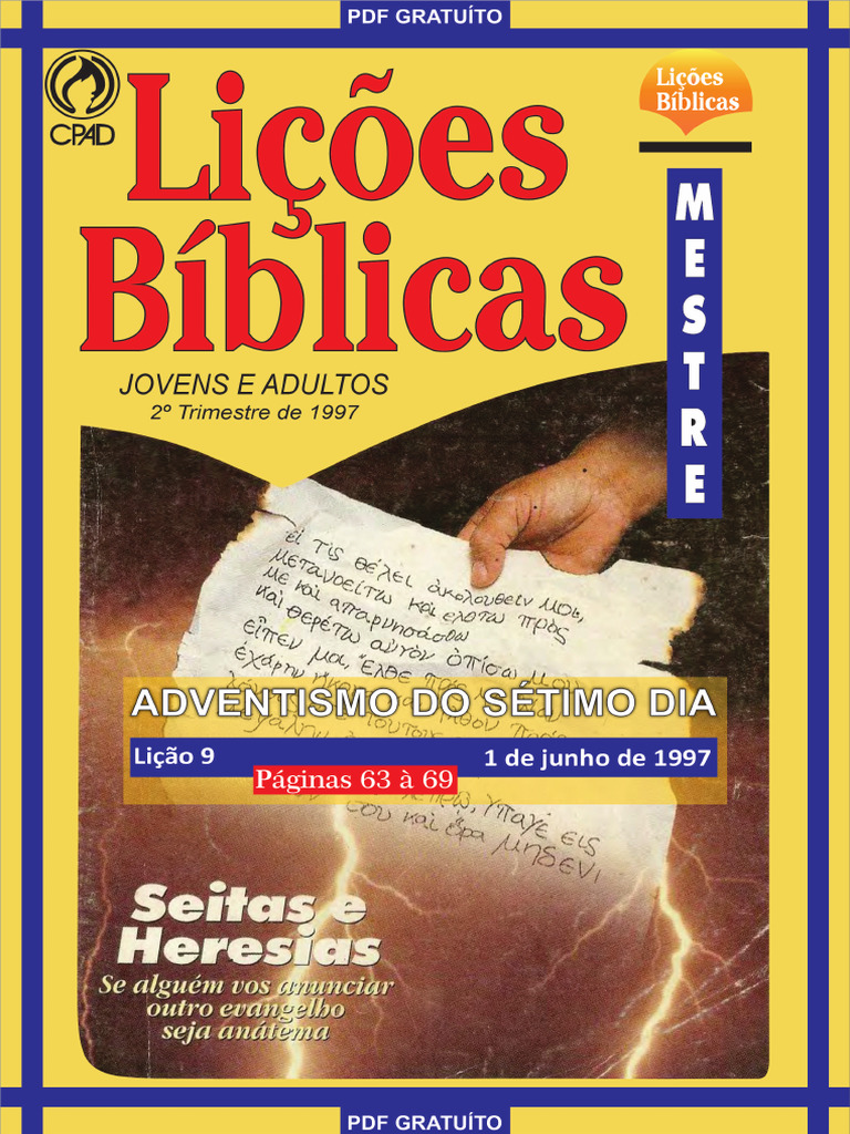 Lição 9 - ADVENTISMO DO SÉTIMO DIA | PDF
