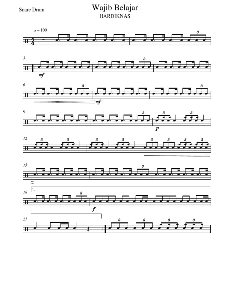 WAJIB BELAJAR Snare Drum | PDF