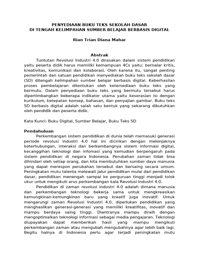 Rian Trian DM - Buku Teks SD - Revisi2 | PDF