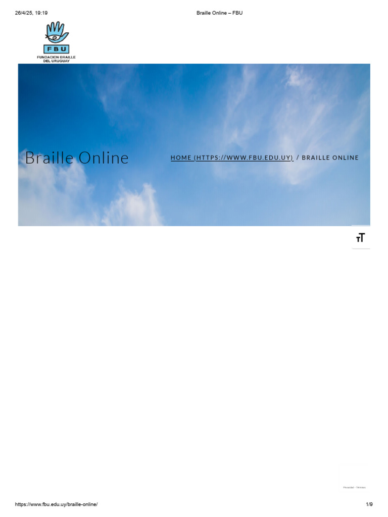 Braille Online - FBU | PDF | Discapacidad visual | Comunicación humana