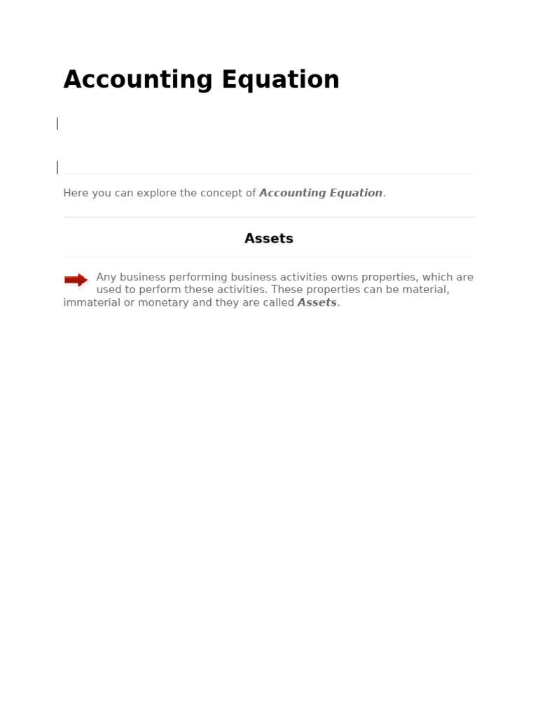 Accounting Equation | PDF | Equity (Finance) | Business Economics