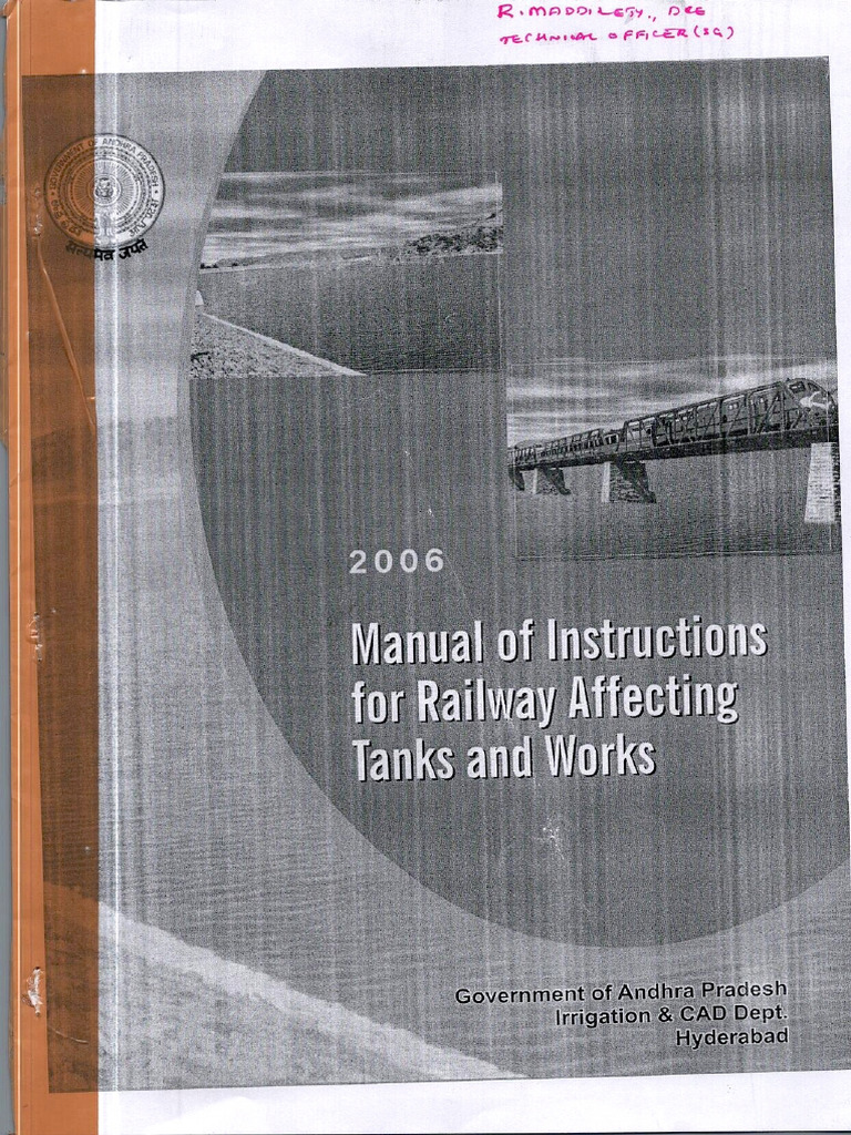 Manual of Instructions For Railway Affecting Tanks and Works-2006 ...